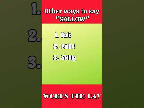 Another word for "SALLOW" #englishlearners #englishlearning #youtubeshorts
