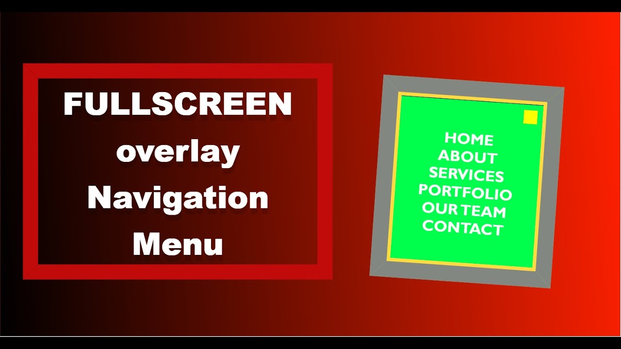 Fullscreen overlay Responsive Navigation Menu | Html CSS3 | javascript
