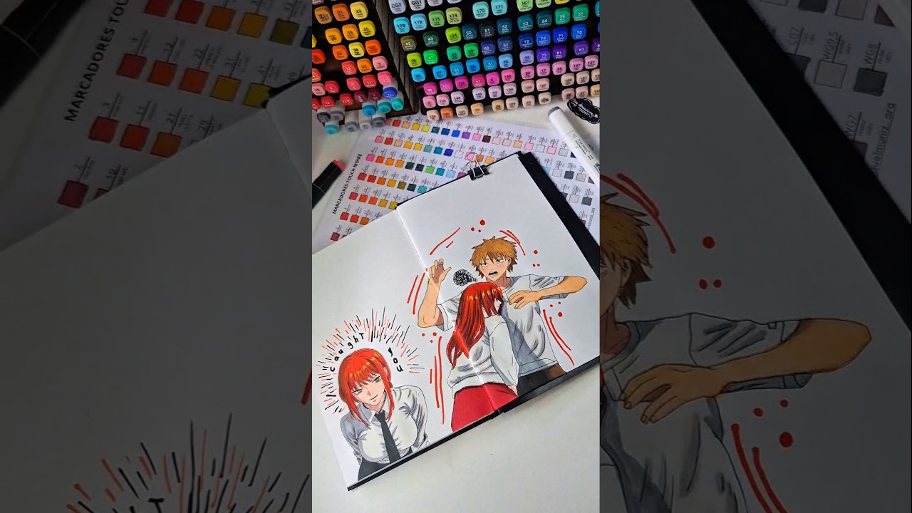 Coloring Denji and Makima together |Chainsaw man movie #chainsawman #makima #denji #artdrawing #art