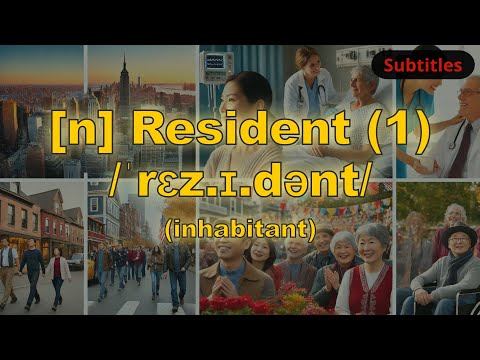 [n] Resident meaning (inhabitant) with 5 examples