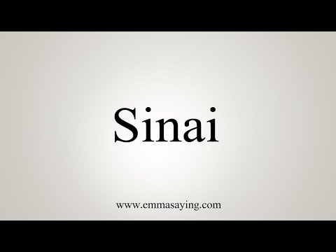 How To Say Sinai