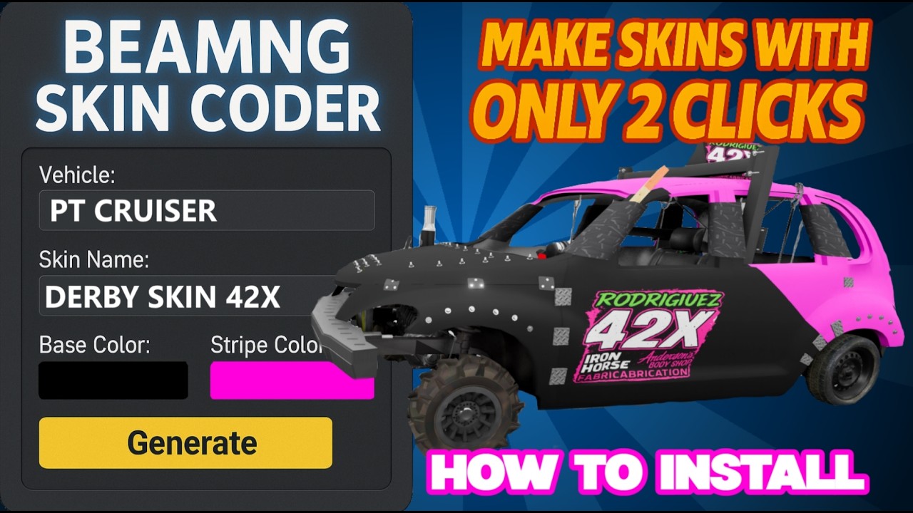 HOW TO INSTALL AUTOMATIC SKIN CODER FOR BEAMNG.DRIVE 2.0!!