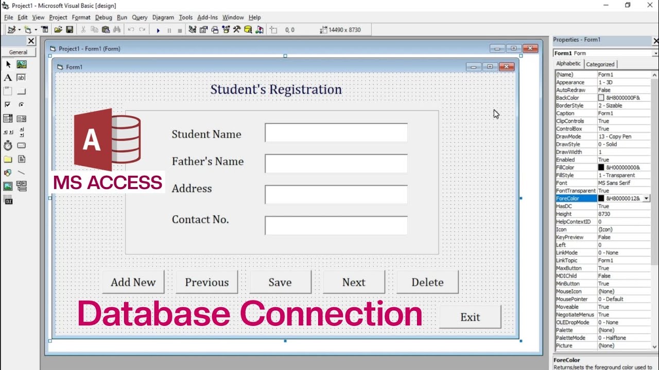 How To Connect Microsoft Access Database with Visual Basic 6.0