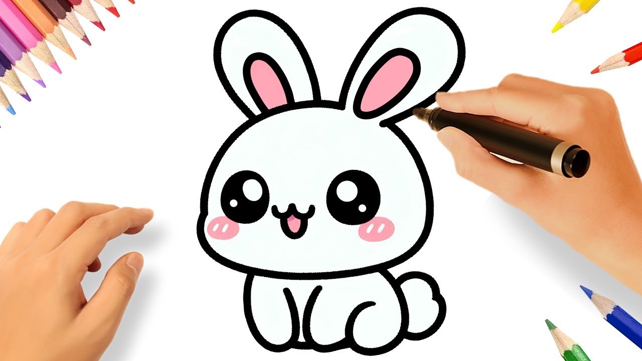 CÓMO DIBUJAR UN CONEJITO KAWAII FÁCIL🐇💗