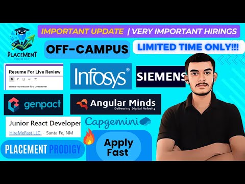 Biggest New Hirings | OFF Campus Drive | Capgemini, Nasdaq, Infosys | 2024, 2023 Batch | Remote Jobs