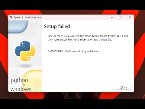 0x80070643 Fatal Error installation Fix Error 100%