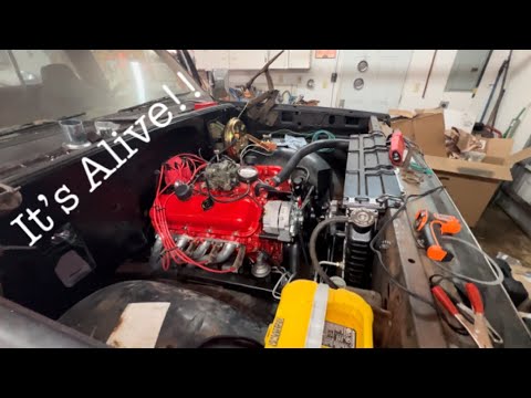 First start of the Big Block 454 C10 with open headers!!!