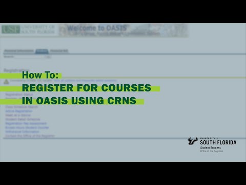 USF Tutorial: How to Register for Courses with CRNs
