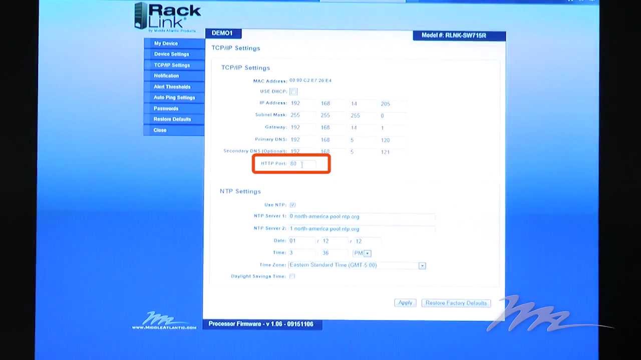 RackLink(TM) - Basic System Setup