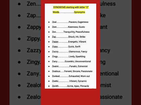 Synonyms in English||synonyms starting with letter Z#youtubeshorts #shorts