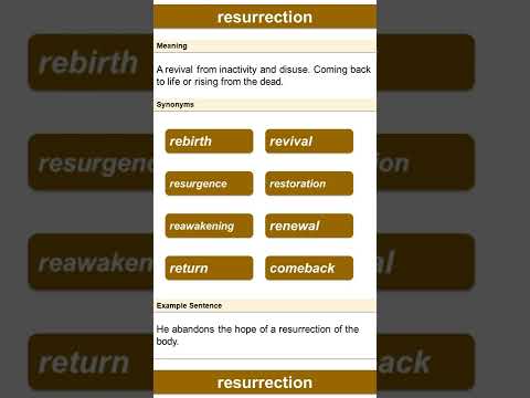 resurrection, Thesaurus, Synonyms, Vocabulary Development, English Practice for Fluency #shorts