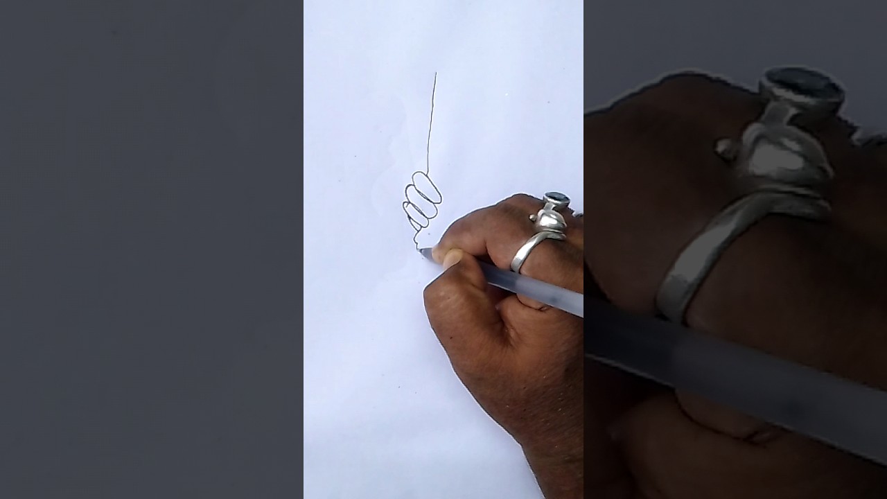 One line drawing two hands#shorts#art