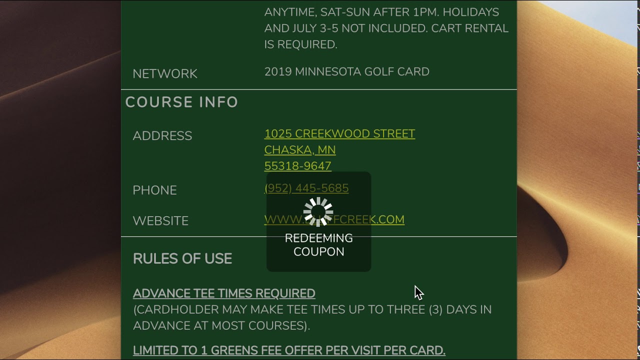 Minnesota Golf Card - How To Use Your Discount Coupons