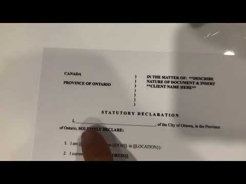 HOW TO NOTARIZE: Statutory Declaration (Canada)