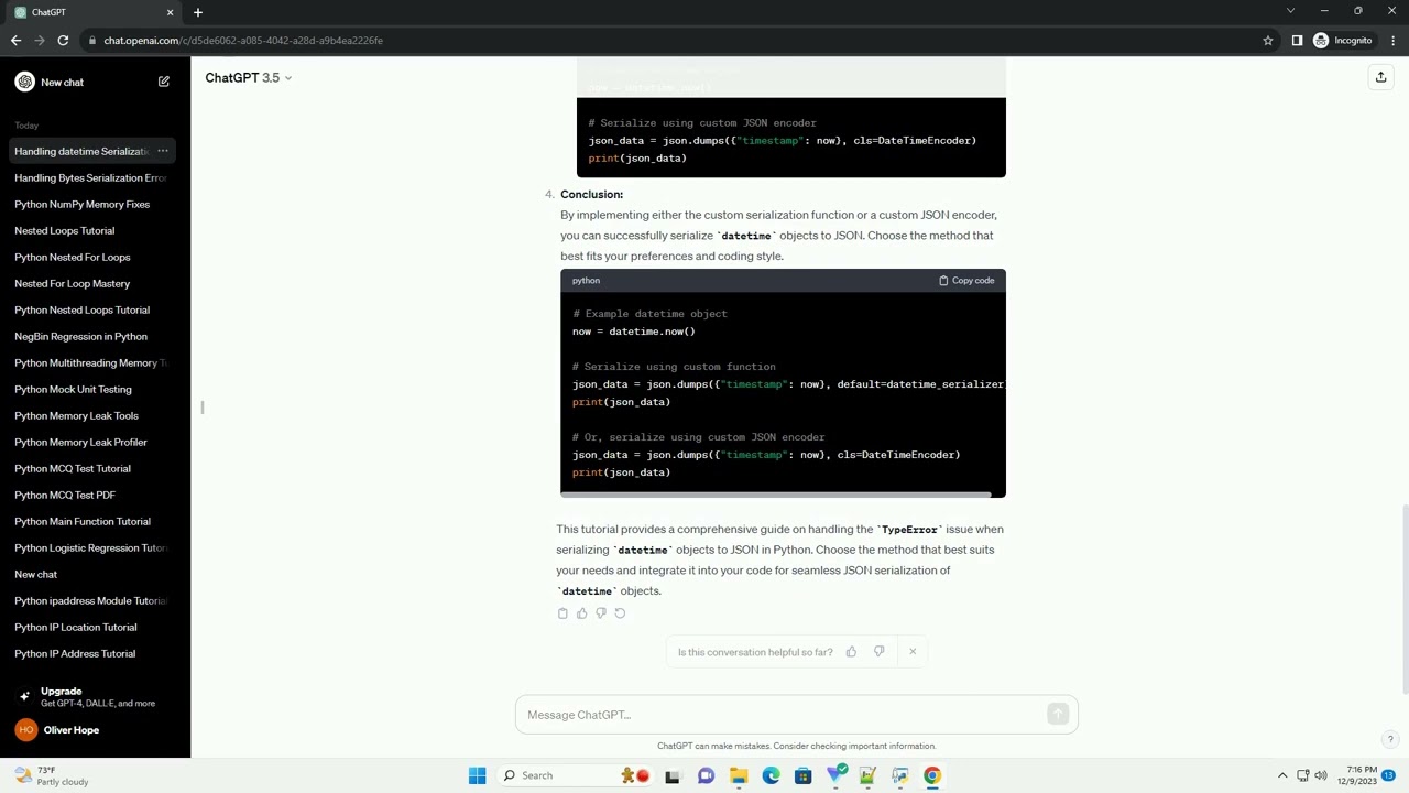 python object of type datetime is not json serializable
