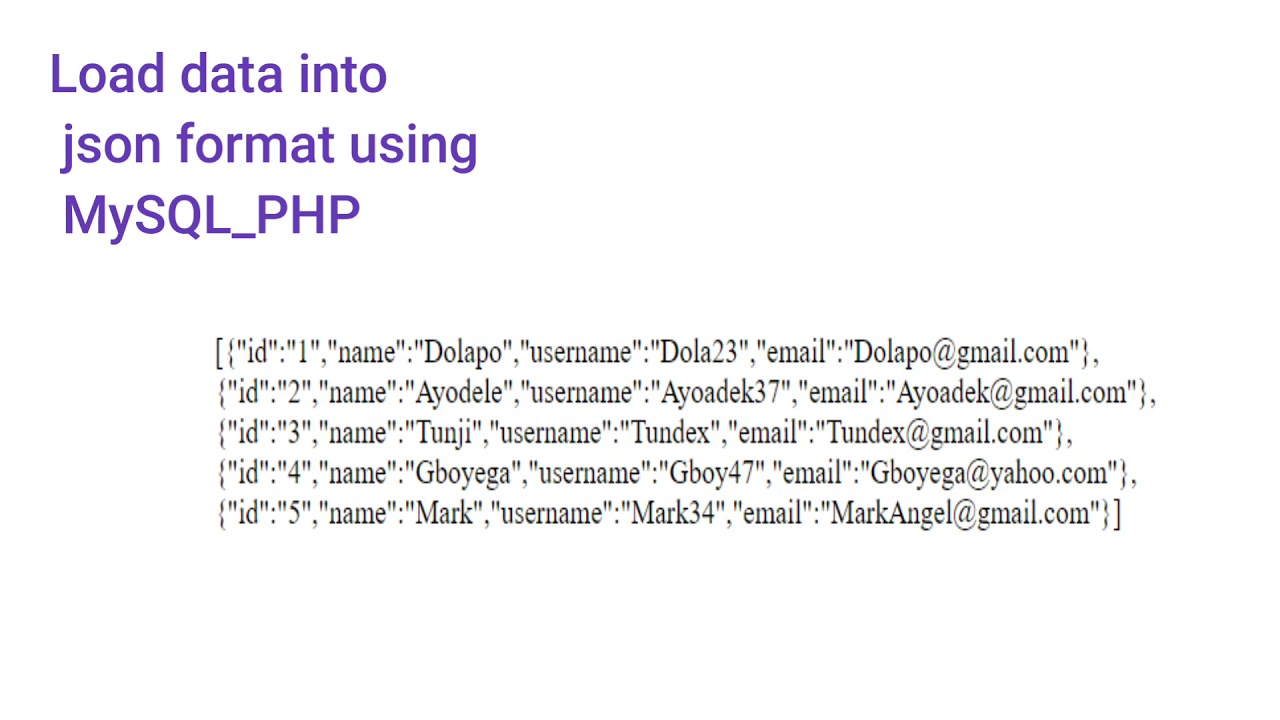 Create JSON in PHP and MySQL