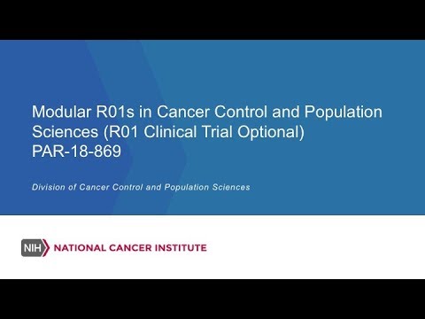 NCI Webinar on Modular R01 Grants in Cancer Control and Population Sciences