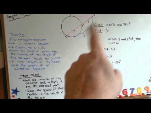 Tangent segment Secant Theorem (Geometry #190)