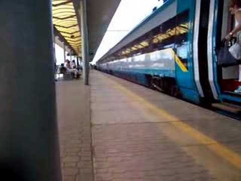 A Czech Pendolino arrives and departs Ostrava Svinov