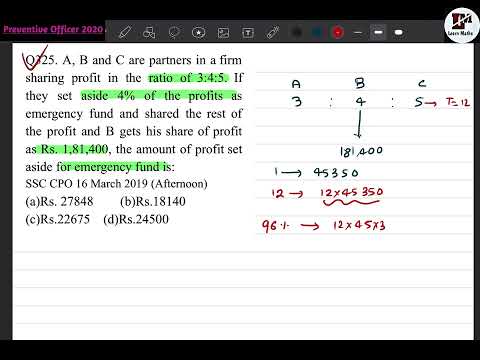 A B and C are partners in a firm sharing profit in the ratio of 3:4:5. If they set aside 4% of the
