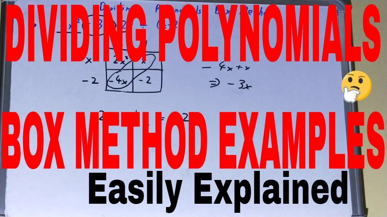 Dividing polynomials box method worksheet|How to divide polynomials box method|Polynomials Example