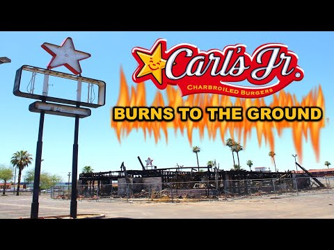 Carl's Jr. Restaurant Burns to the Ground - The Aftermath - Phoenix