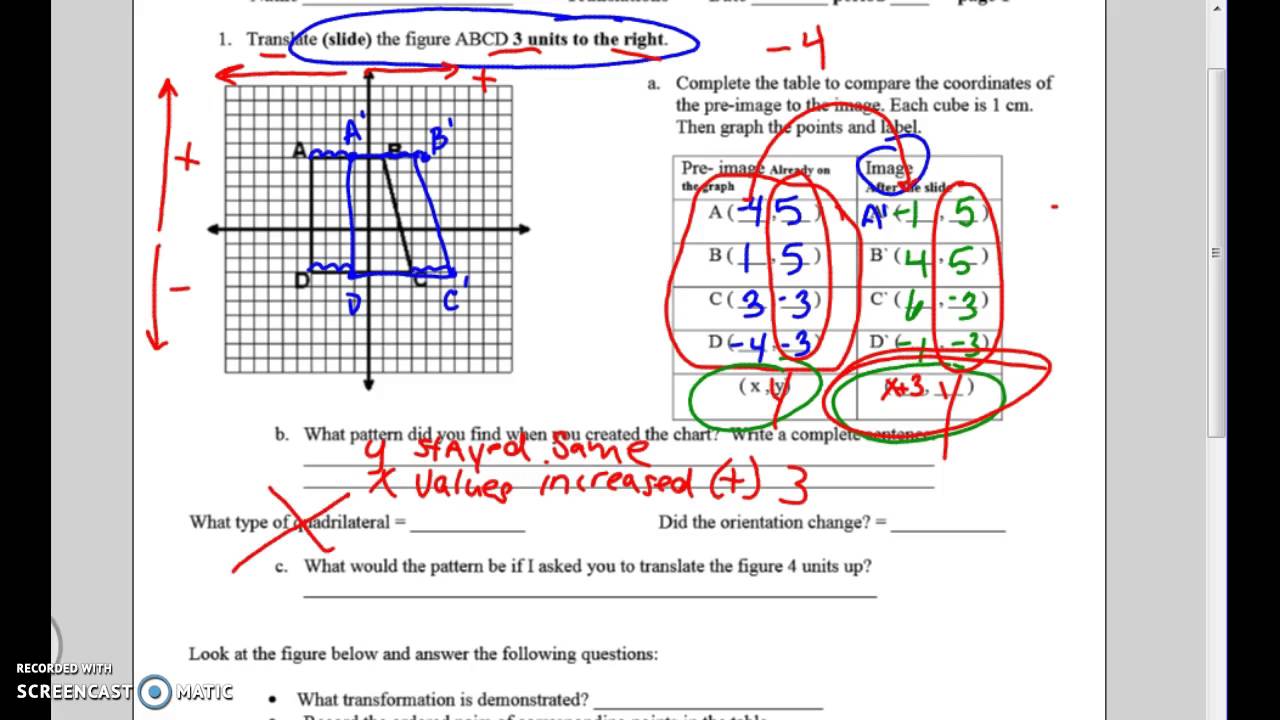 Translations - Worksheet #1