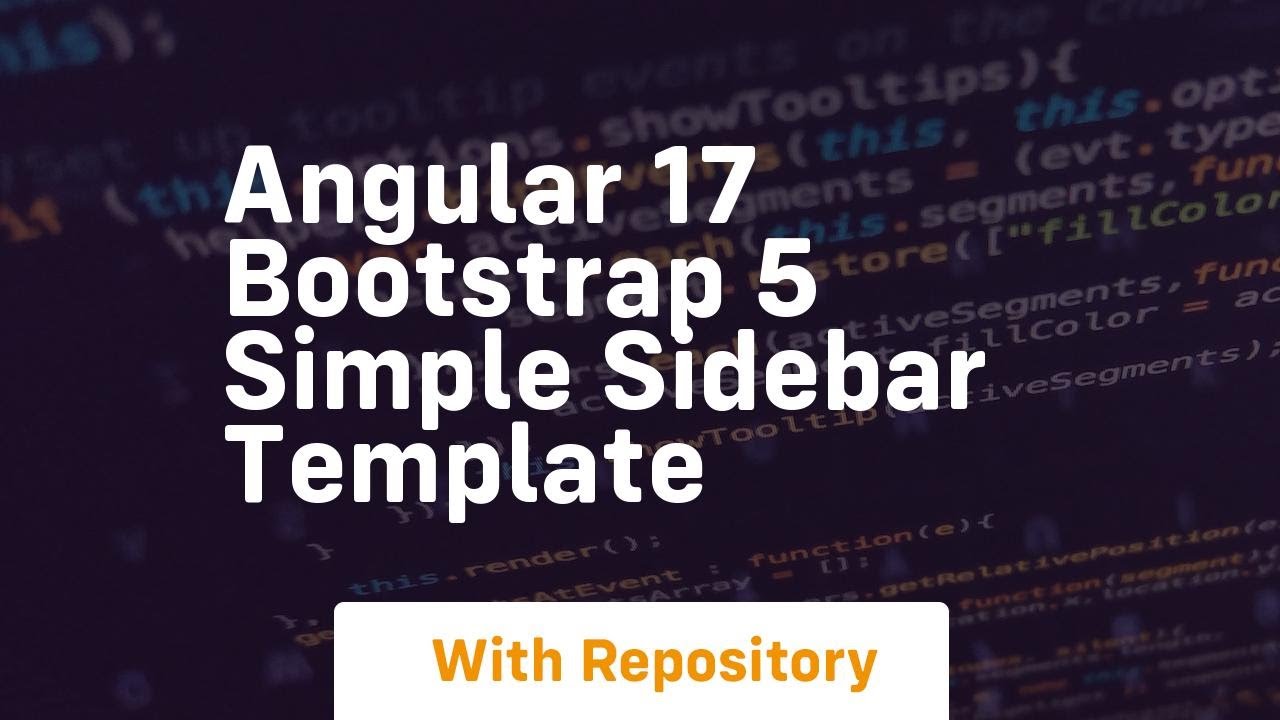 Angular 17 bootstrap 5 simple sidebar template