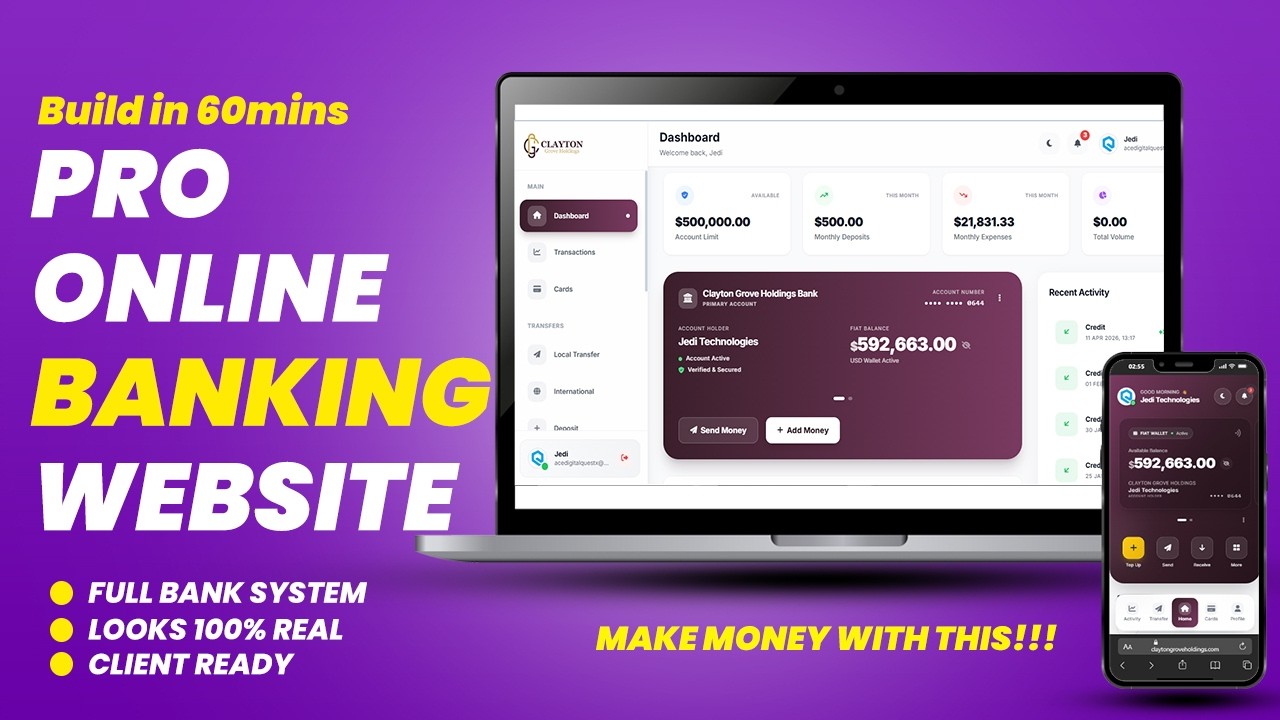 How to Create an Advanced Online Banking Website with COT, IMF, Tax & Cards | Full PHP Script 2026