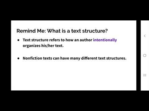 Cause/Effect Text Structure