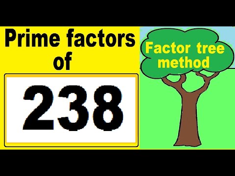 Prime factors of 238. Prime factors decomposition of 238. Factor tree method.