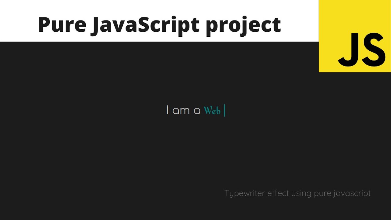 Typewriter effect using pure vanilla JavaScript ( no plugins or libraries )
