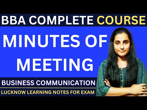 Minutes of meeting || Minutes of meeting In Hindi || Business Communication || #bba
