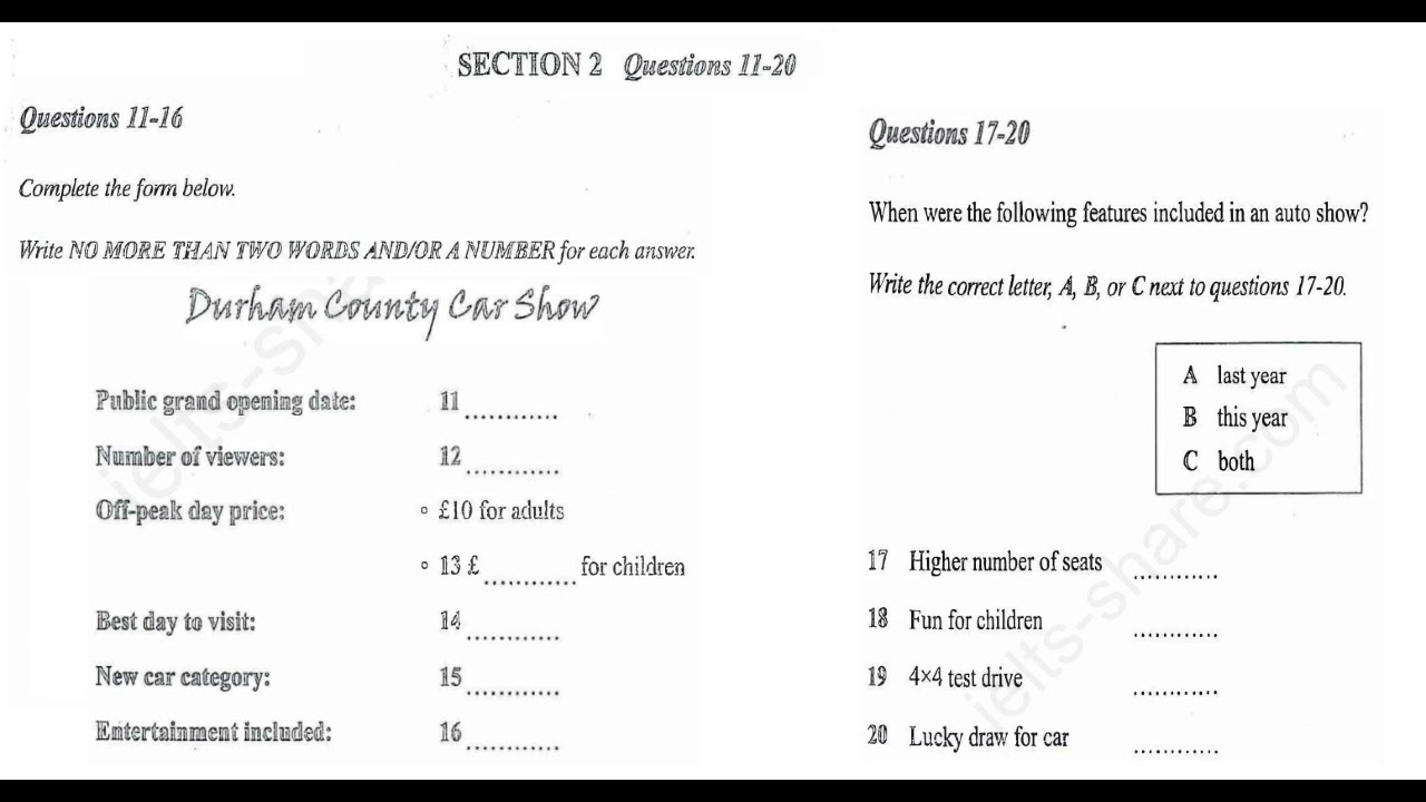 IELTS Listening Actual Test 12 recent exam paper