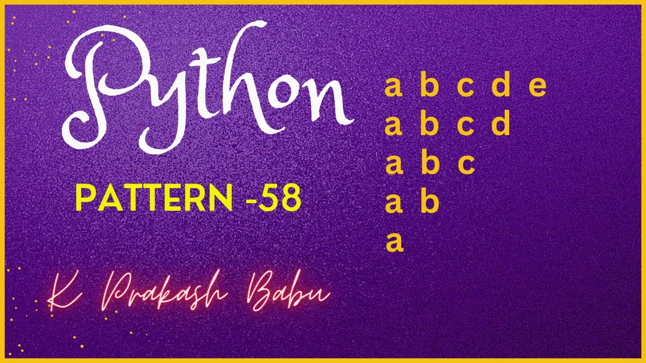 PYTHON PATTERN PROGRAM 58