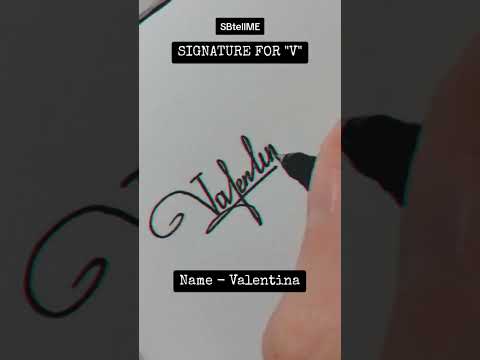 Signature for V | Valentina | SBtellME Calligraphy and Handwriting #shorts #signature #calligraphy