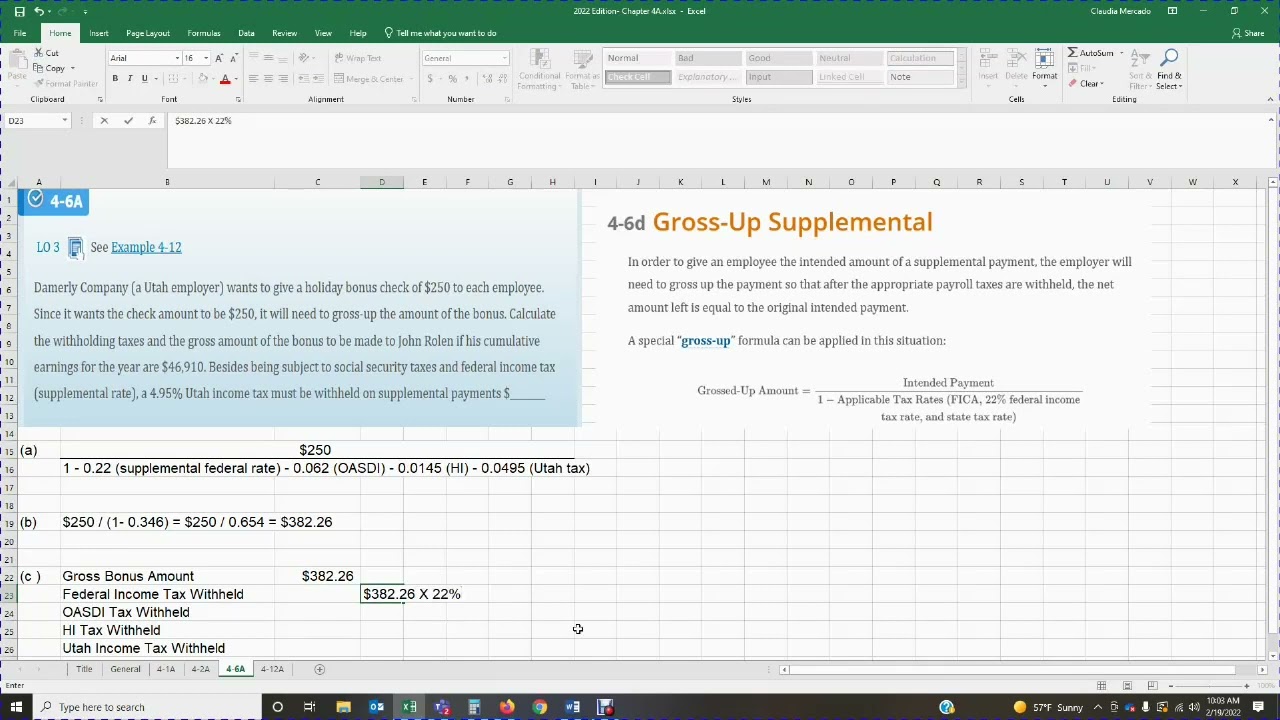 Payroll 2022- Problem 4-6A
