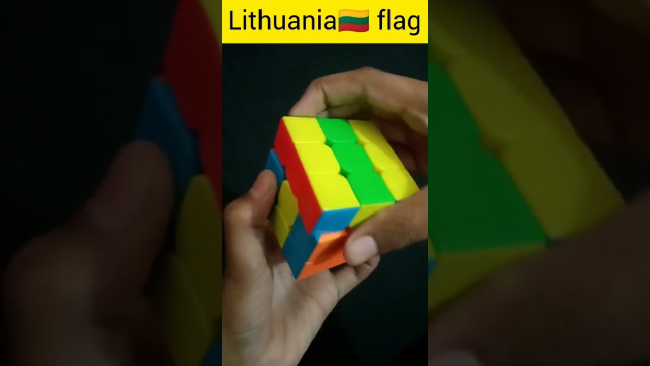 How to make Lithuania🇱🇹flag #viral #shorts #trend #Officialcubepro #short