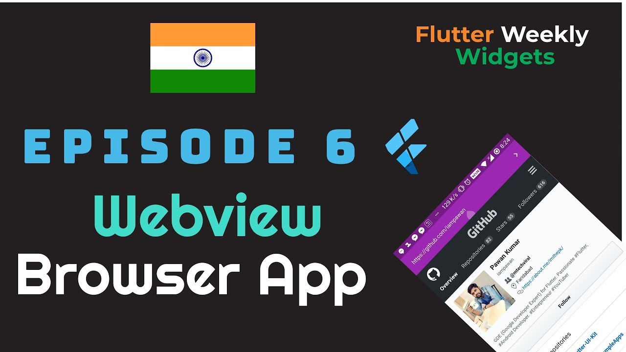 Flutter: WebView | Browser App | Ep 6 | Flutter Weekly Widgets | Website to App