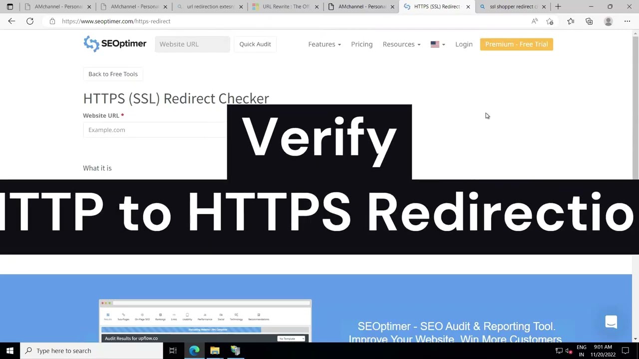 How to verify http to https redirection with redirection checker | AMchannel