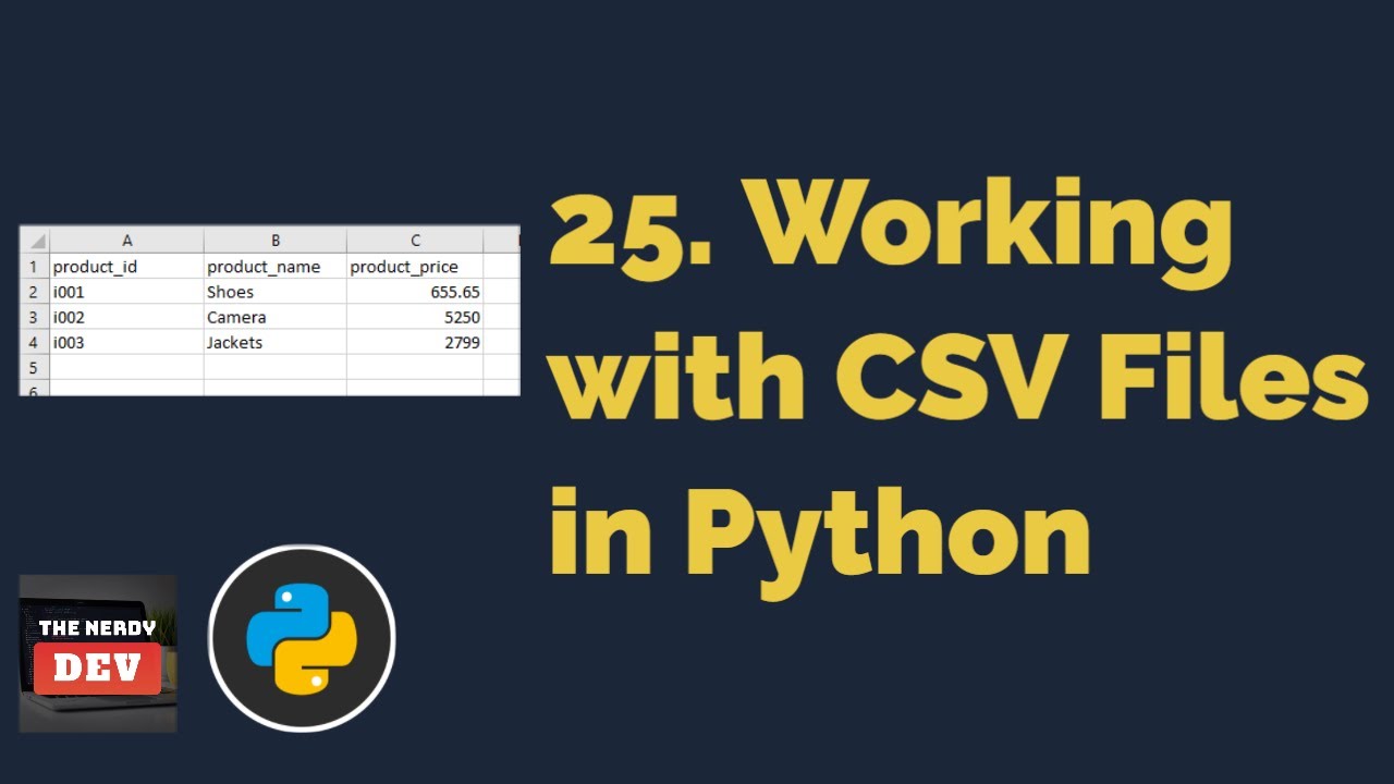 Working with CSV Files in Python | Python Tutorials For Beginners