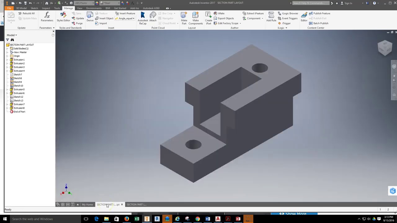 Create a Full Section View -  Assign Hatch By Part Material