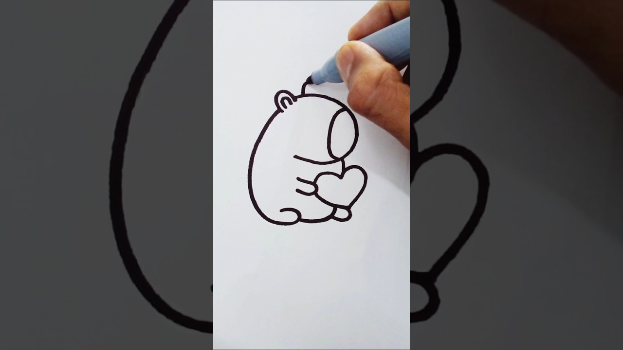How to draw a capybara #animals #drawing #shorts