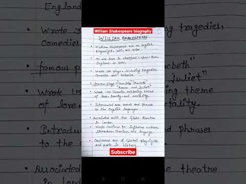 William Shakespeare biography #students