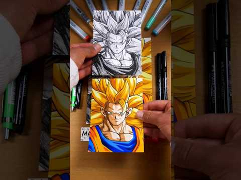 Manga VS Anime Goku SSj 3 Drawing! (#drawing, #art)