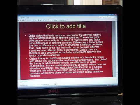 Modern Theory of International Trade