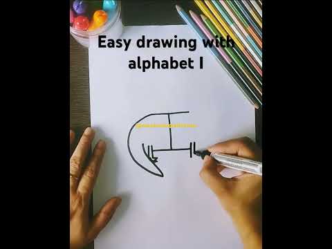 easy drawing with alphabet I ll easy drawing ideas #drawing #369 #art #easydrawing