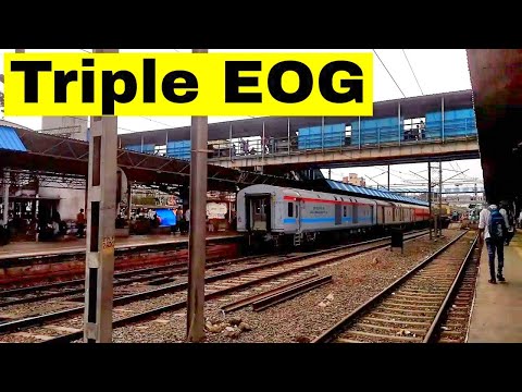 3 EOG Generator Coach In One Train + Offlink GZB WAP 7 Locomotive At Virar | IRFCA 2017 | #wap7