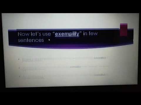 New word, meaning, pronunciation and sentences - "exemplify"