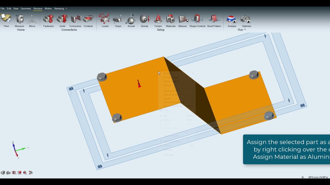 Topography Optimization of a Footrest Component of a Student Car with Altair Inspire